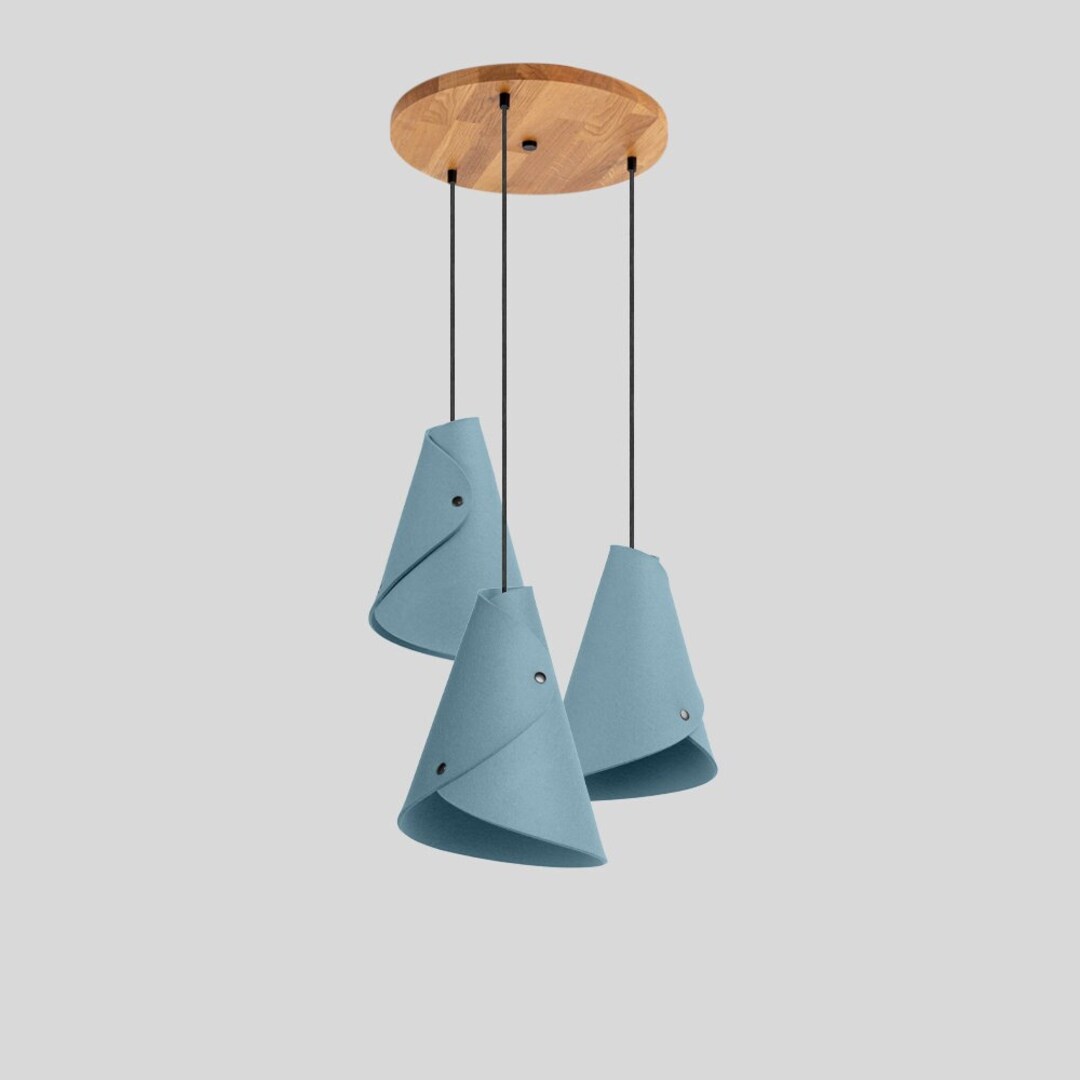 Triple Pendant Light Made of Merino Wool Felt, Dimmable and Sound ...