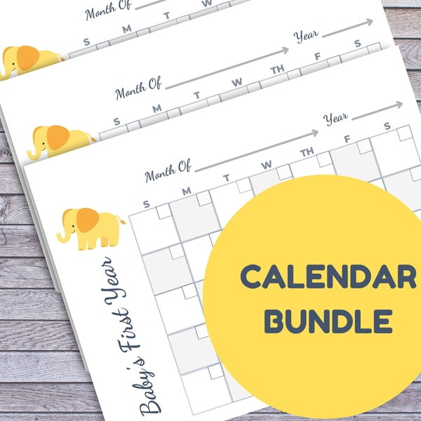 Baby First Year Calendar - Etsy