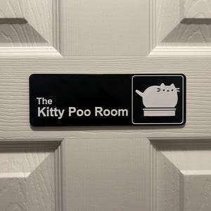 Kitty Poo Room Office Sign - Hilarious Cat Sign - Litter Box Room Sign ...