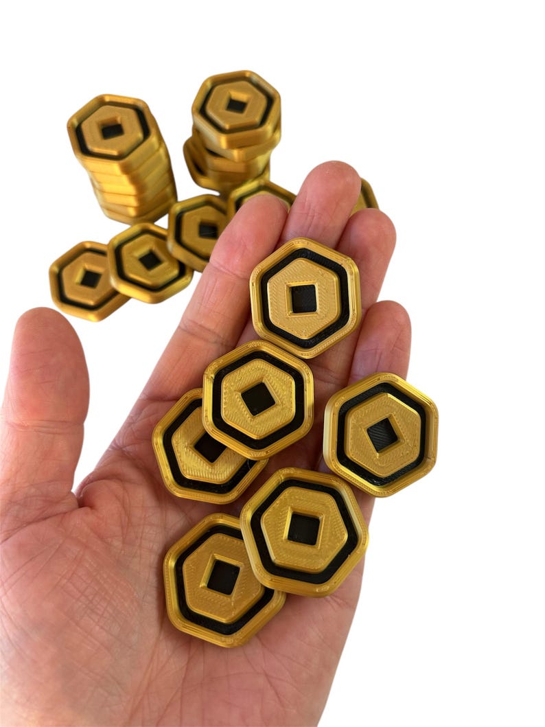Robux Roblox Coins - 3D Printed Robux Coins - Robux Replica Party ...