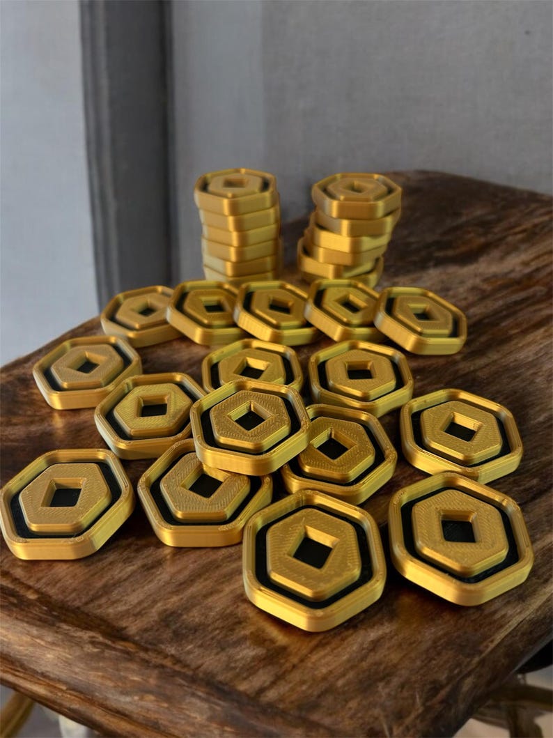 Robux Roblox Coins - 3D Printed Robux Coins - Robux Replica Party ...