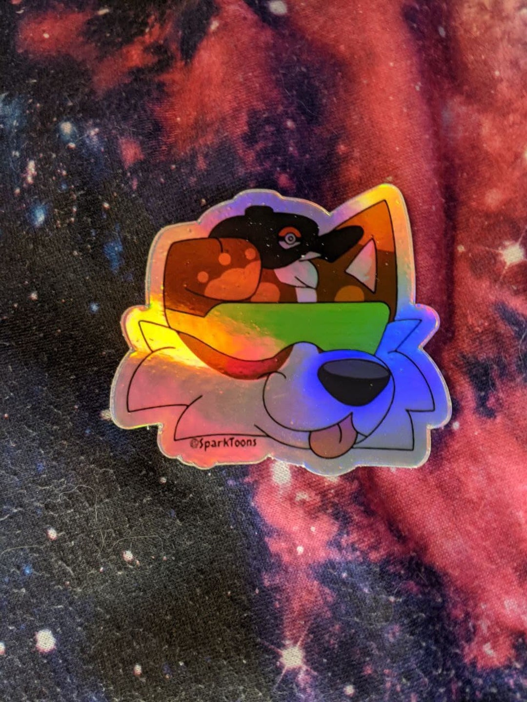 Holographic Sparky Sticker - Etsy