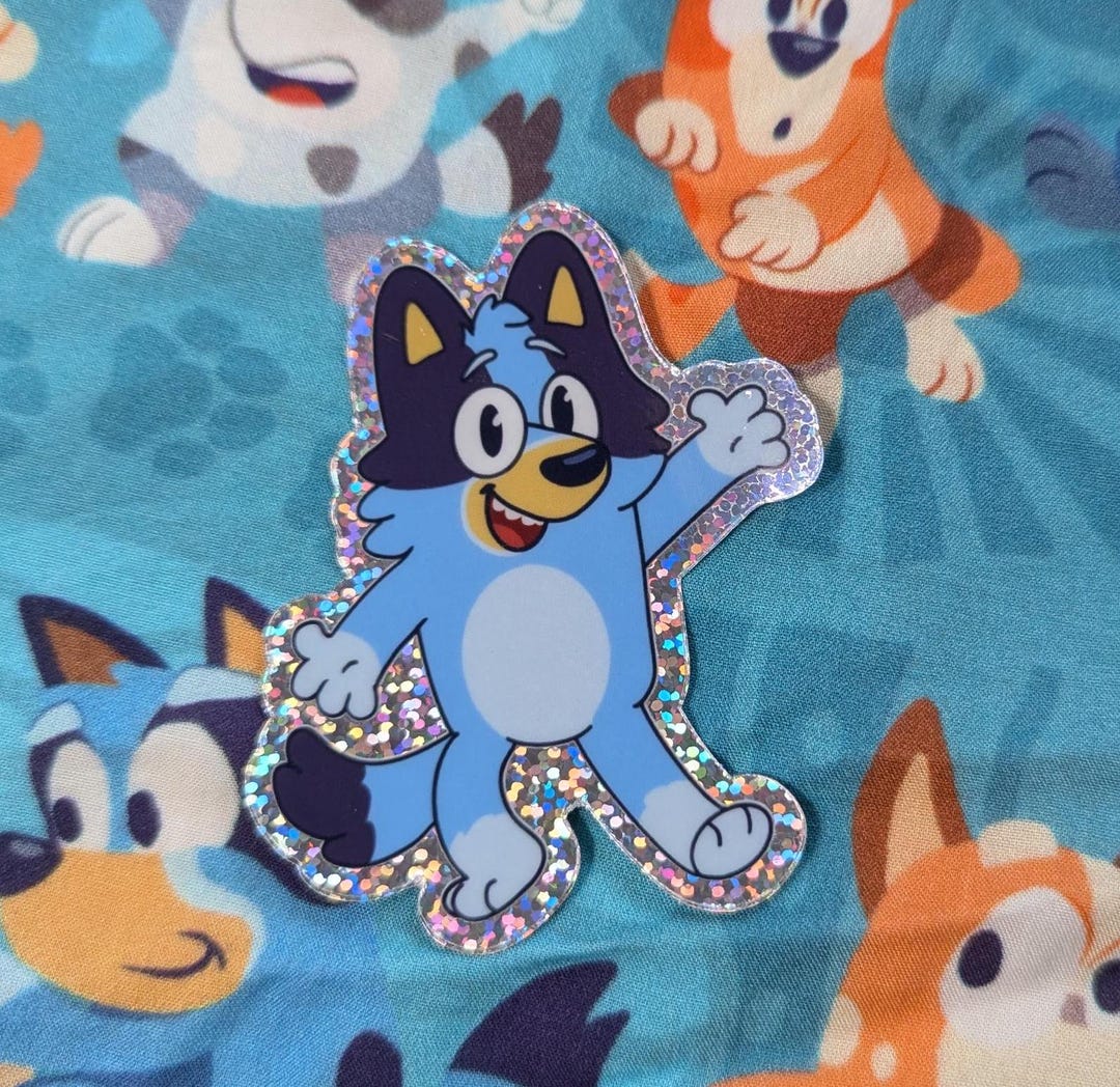 Bluey Heeler Holographic Glitter Sticker - Etsy