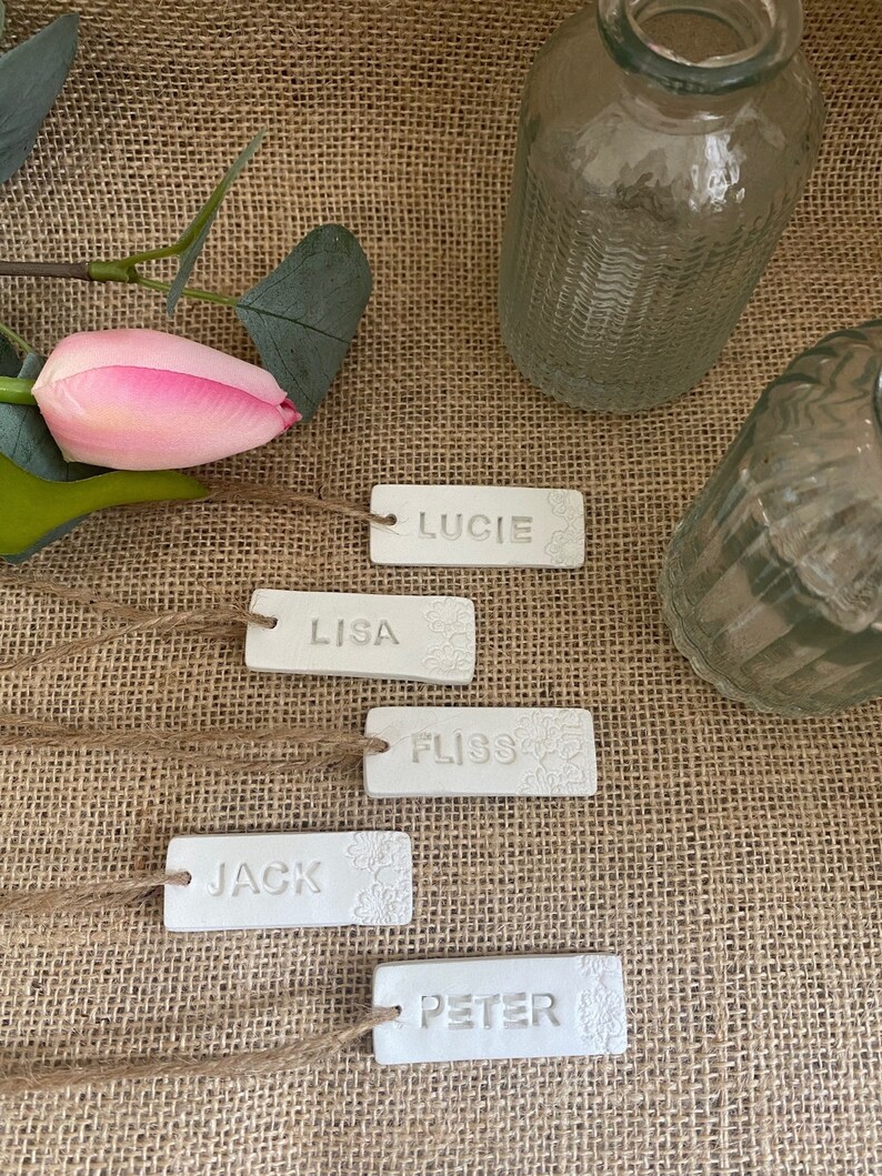 Personalised Keepsake Clay Place Names Wedding Favour Name - Etsy