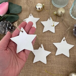 Set of 5 Plain White Star Clay Decoration | Christmas Decoration ...