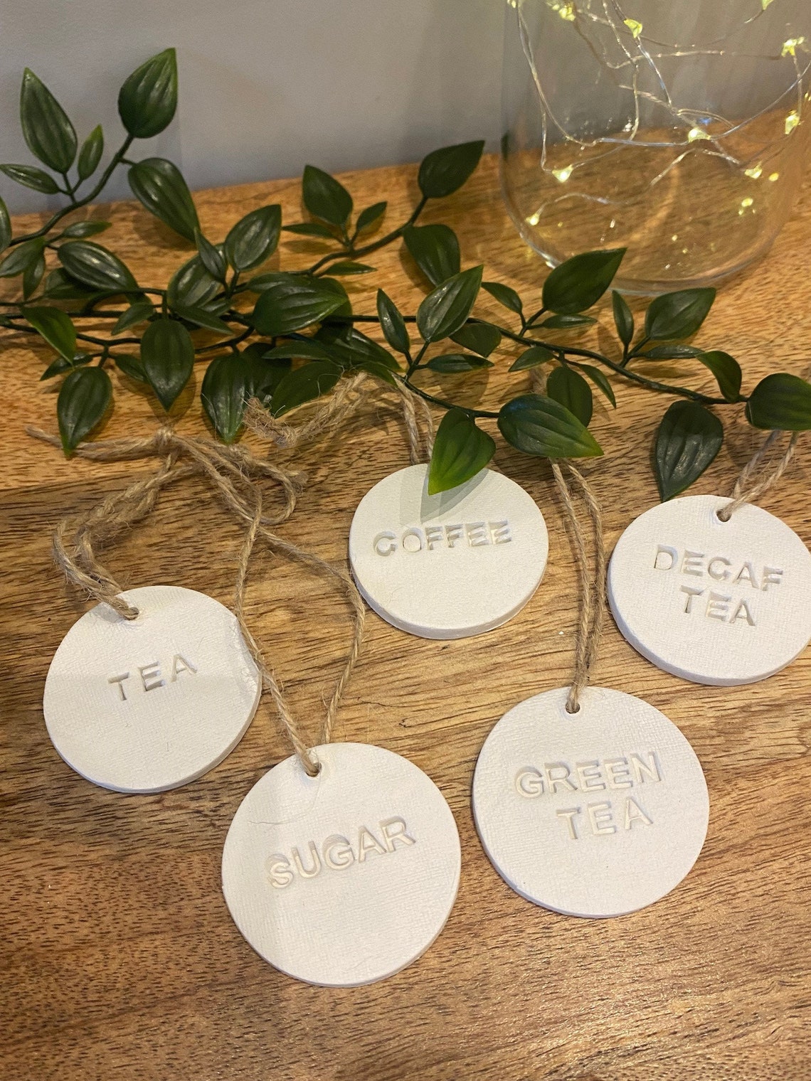 Tea and Coffee Tags Clay Tags Jar Labels Kitchen Labels - Etsy UK