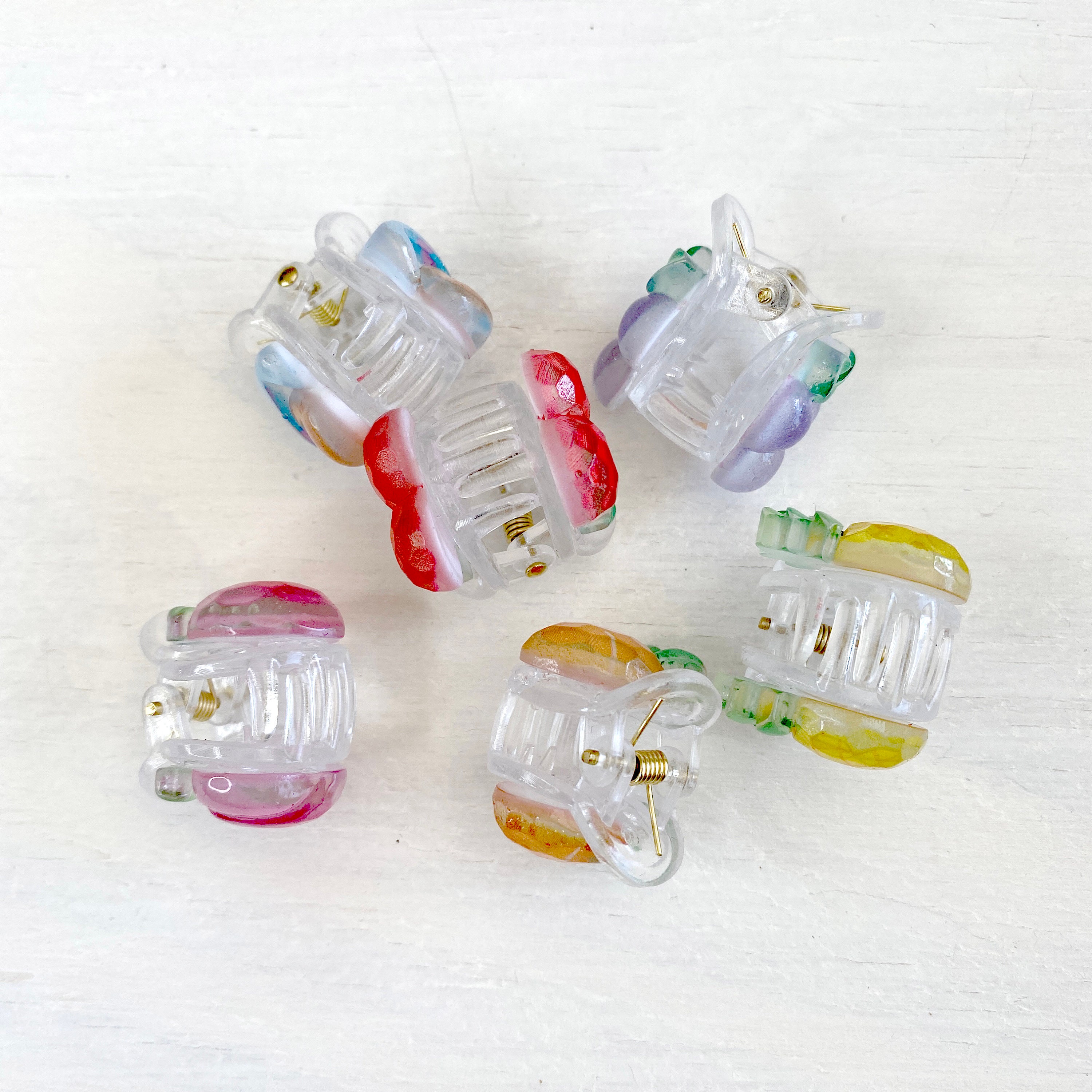 Six Kind Cute Fruit Mini Hair Claws Kid's Mini Hair Claws - Etsy