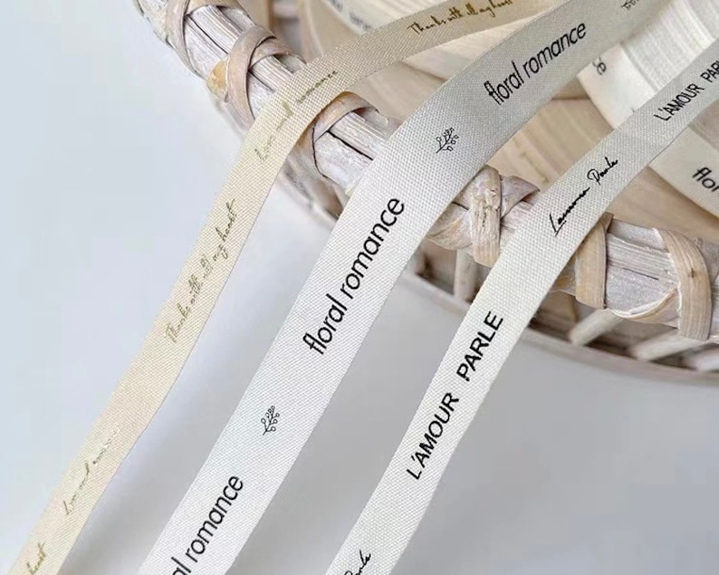100 Yards Custom Print Cotton Ribbon: High-quality Personalized ...
