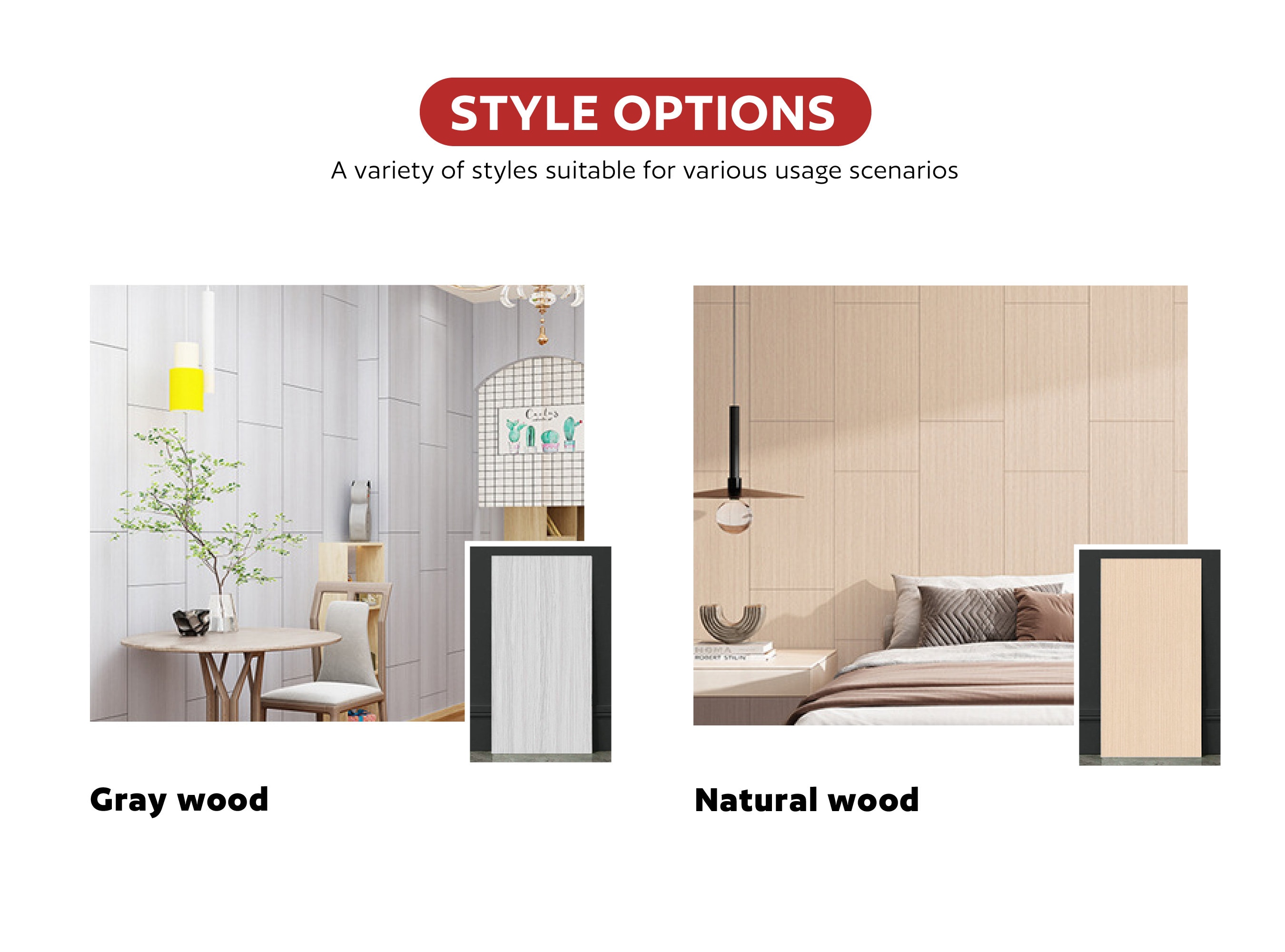 10 Faux Wood Panel Peel & Stick Tiles: Matte, Waterproof, Easy ...