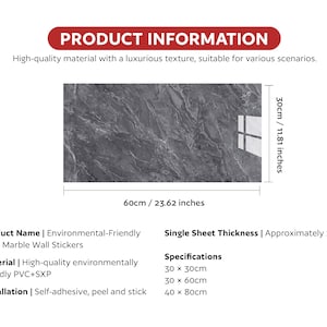 10 Gray Tones Marble Elegance Peel & Stick Tiles: Glossy, Waterproof ...