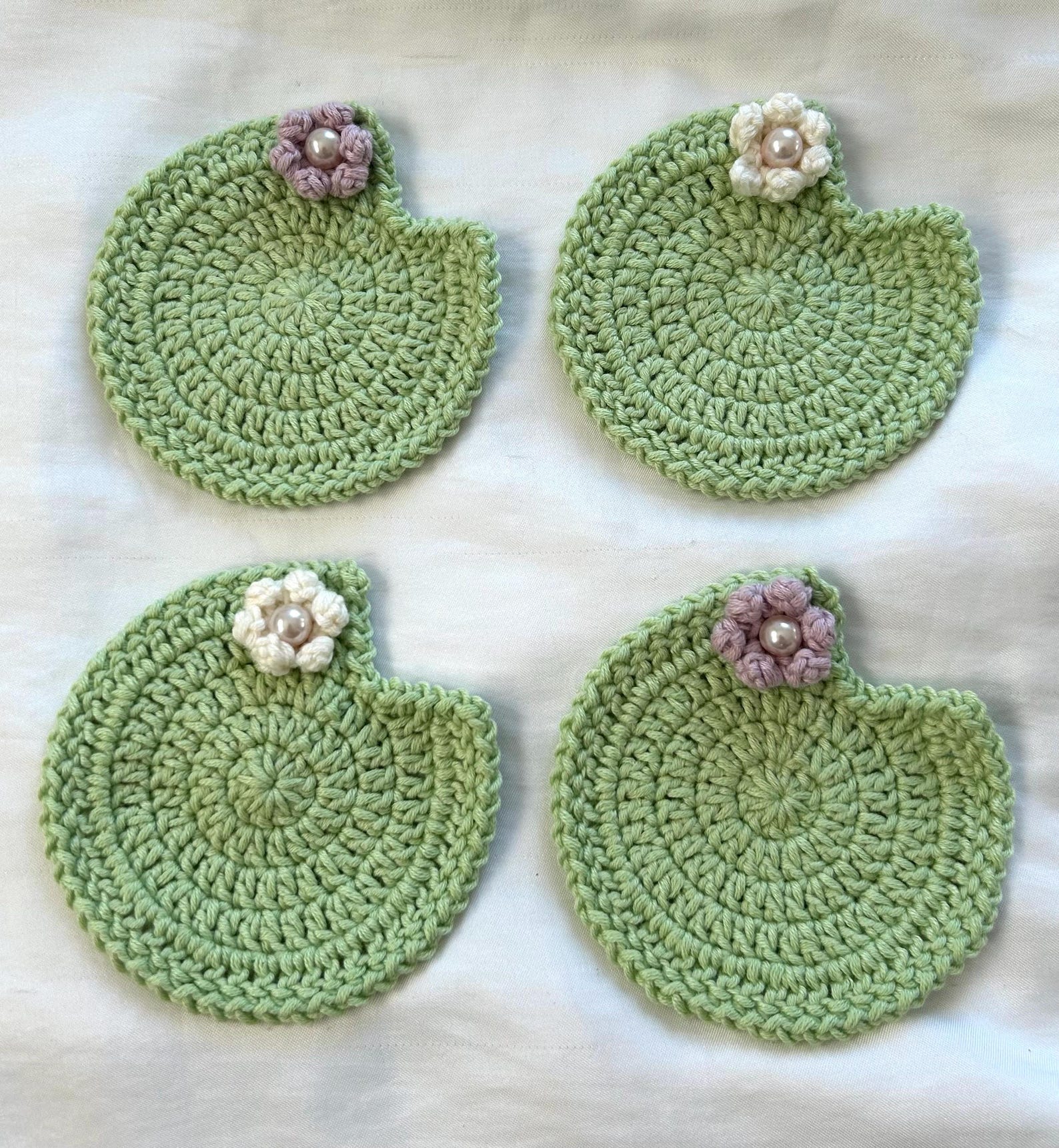 Lily Pad Crochet Coasters - Etsy