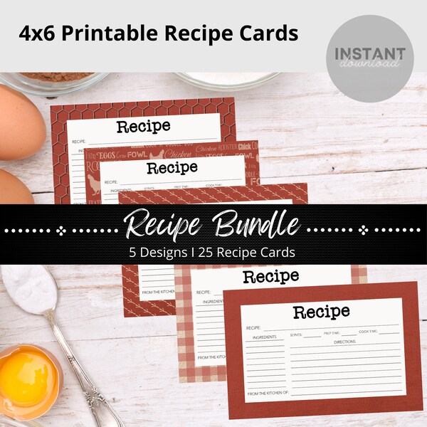 Baking Recipe Cards - Etsy