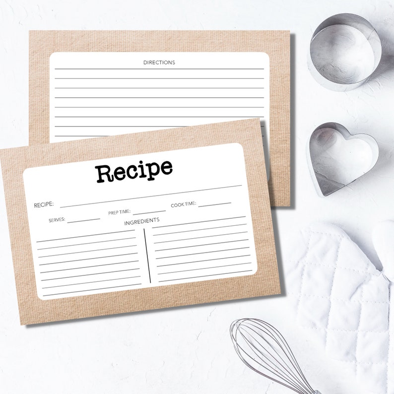 Printable Recipe Card I Recipe Template PDF I Recipe PDF I Recipe 6x4 I ...