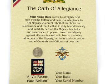 11 EOD Regiment RLC Oath of Allegiance Certificate - Etsy Australia