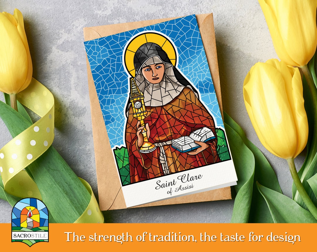 St Clare of Assisi Greeting Card Printable Saint Card - Etsy