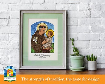 St Anthony of Padua Religious Poster Catholic Artwork Saints Serie Art ...