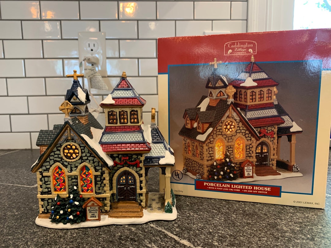 Lemax: Saint Elizabeth Church, Caddington Village, Vintage Lemax ...