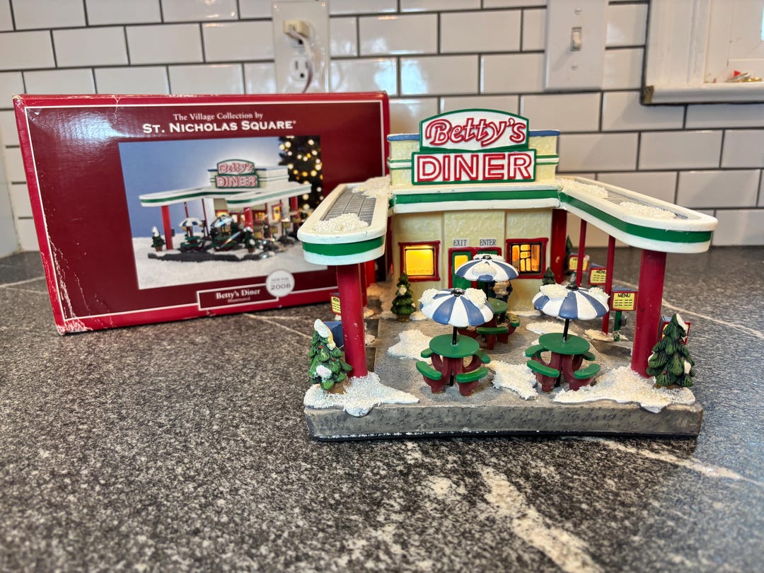 St Nicholas Square: Betty's Diner, Lighted House, Lighted Decor, Holiday House, Holiday Decor ...