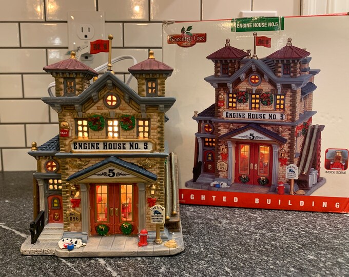 Lemax Coventry Cove Engine House No. 5 - Vintage Fire Station Christmas ...
