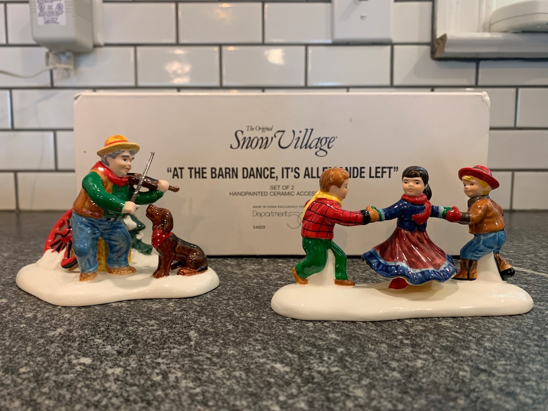 Dept 56: at the Barn Dance, It's Allemande Left, Set of 2, the Original ...