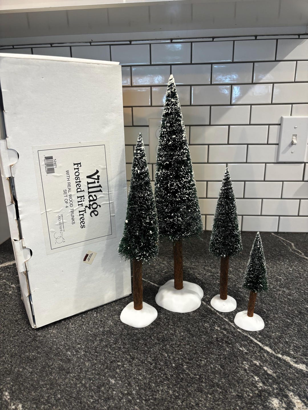 Department 56 Frosted Fir Trees | Christmas Village Display, Set of 4 ...