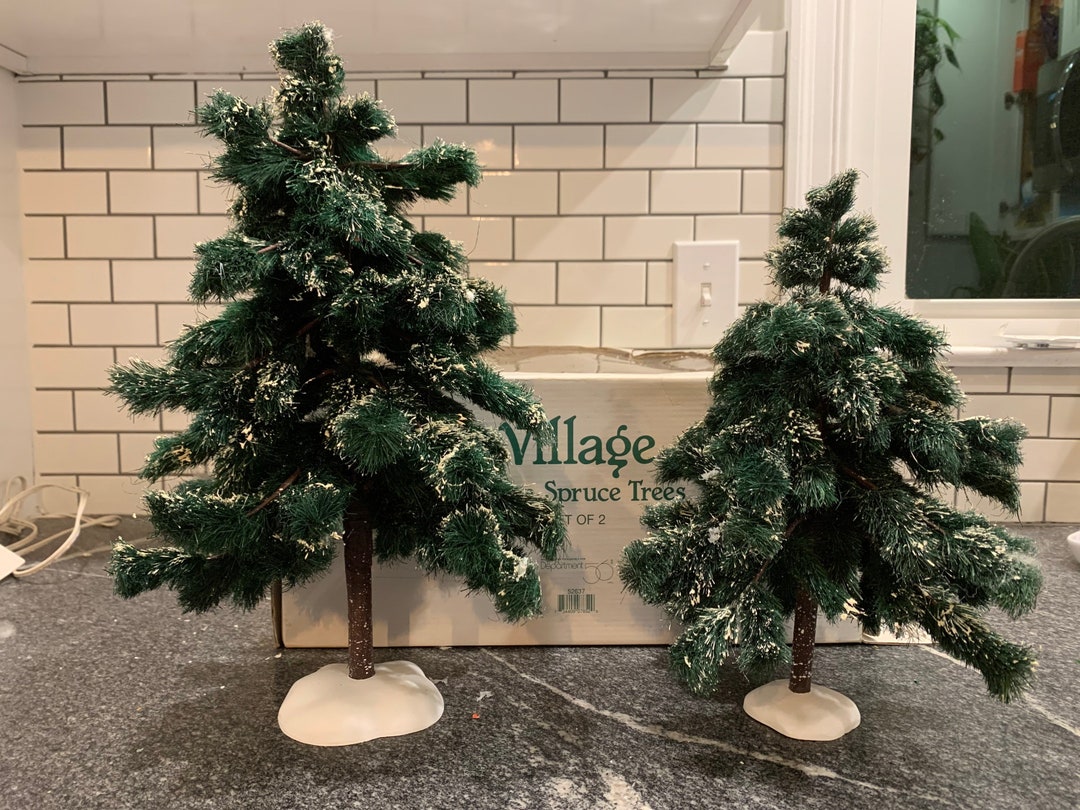 Dept 56: Village Green Spruce Trees, Set of 2, the Original Snow ...