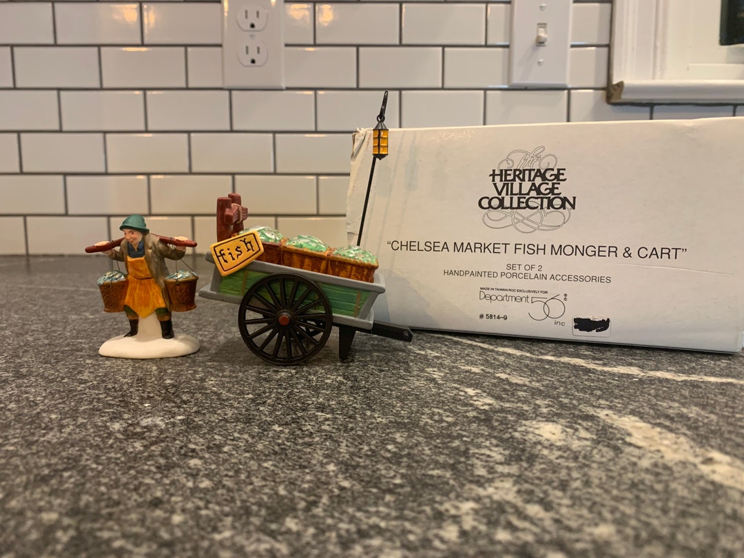Dept 56: Chelsea Market Fish Monger & Cart (set of 2), Dickens Village ...
