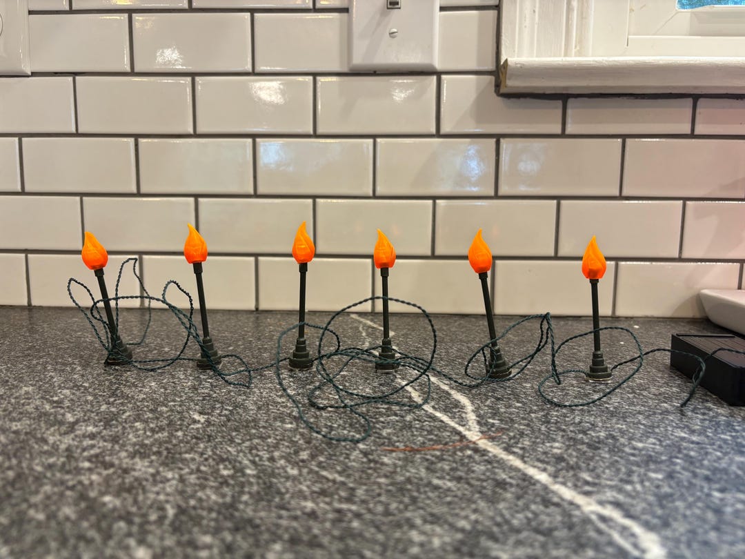 Miniature Torch Lamp Post: Spooky Halloween Village Accessory - Etsy