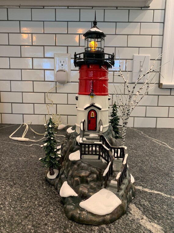 Dept 56: Rock Point Lighthouse Original Snow Village - Etsy