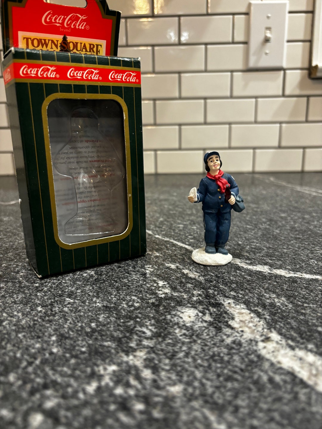 Coca Cola Town Square Mailman - Vintage Christmas Village Figurine - Etsy
