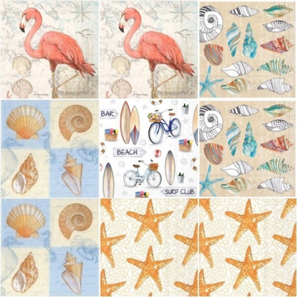 Decoupage Napkins Beach - Etsy