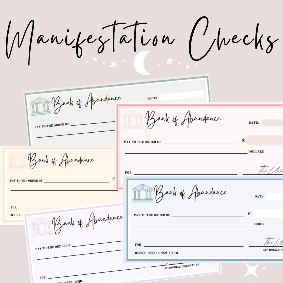 Manifestation Check | Abundance Checks PDF | Universal Bank of ...