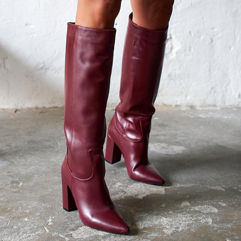 Burgundy Boots - Etsy