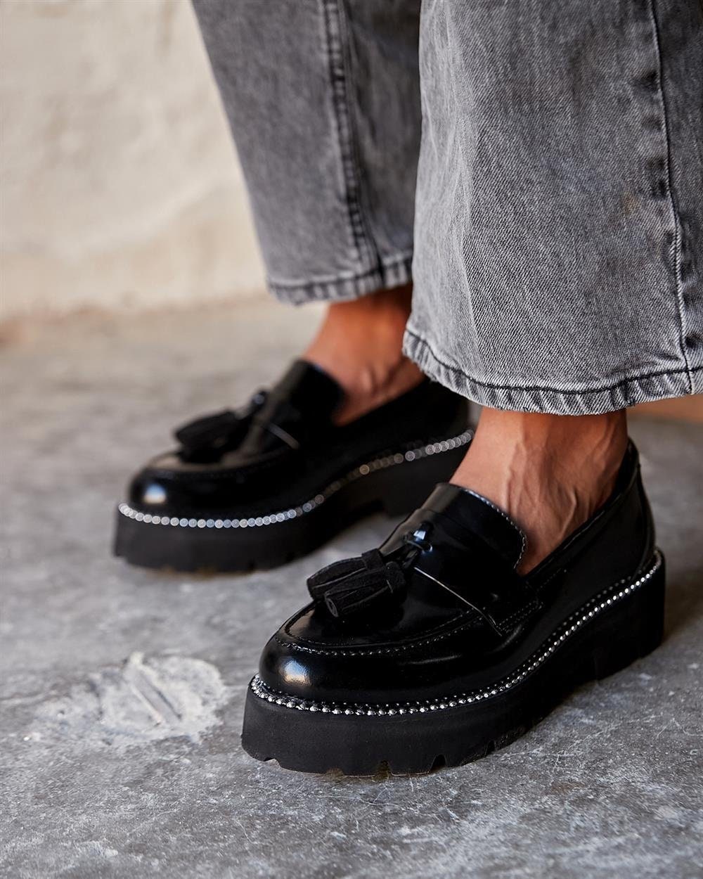 Black Patent Leather Loafer,black Leather Patent Loafer,black Leather ...