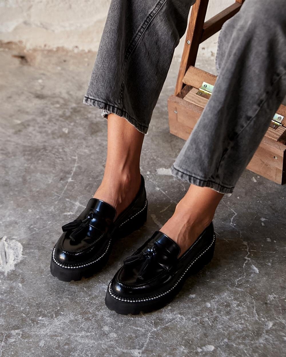 Black Patent Leather Loafer,black Leather Patent Loafer,black Leather ...