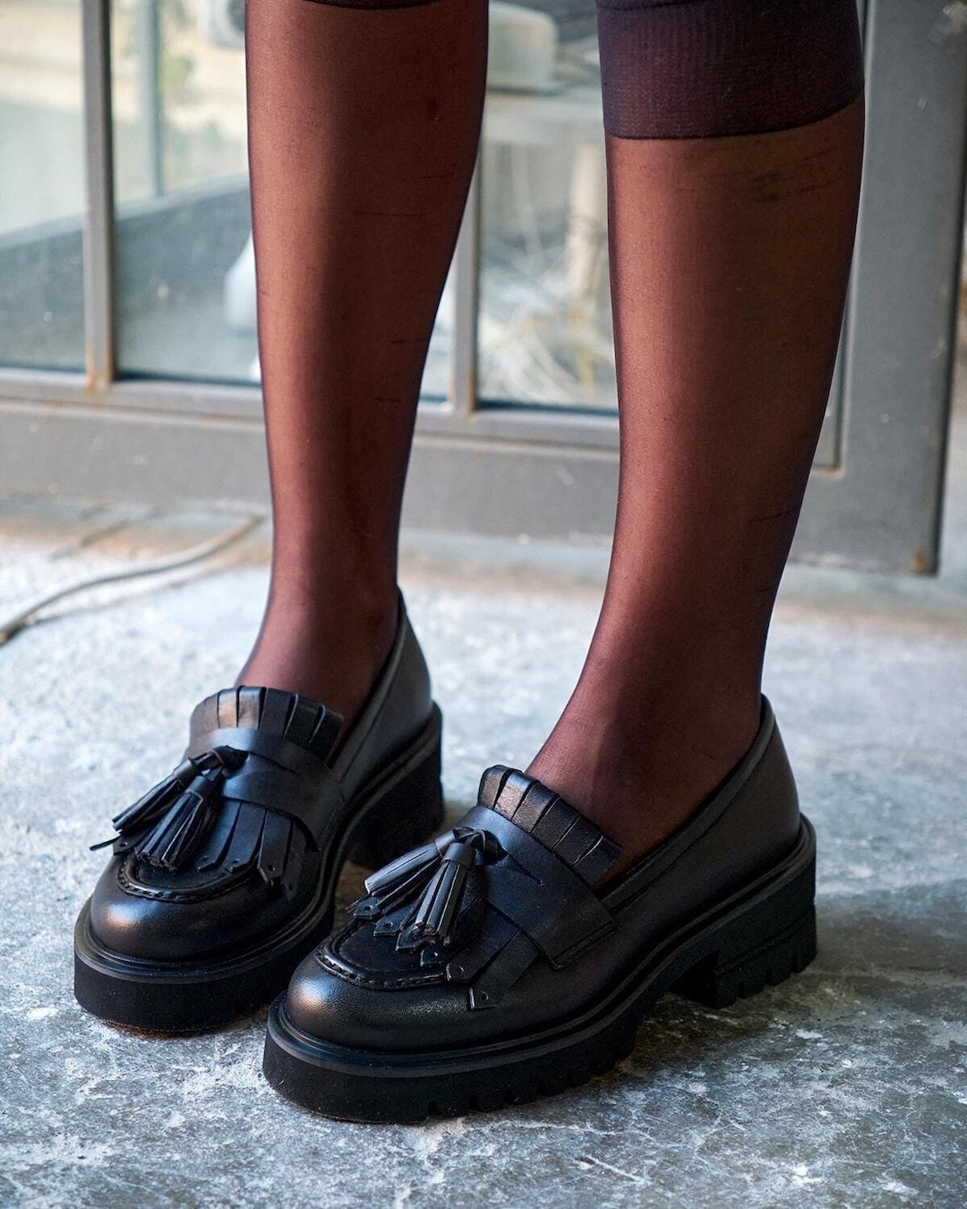 Black Leather Loafers,penny Loafer Shoes,chunky Loafers,tassel Loafer ...