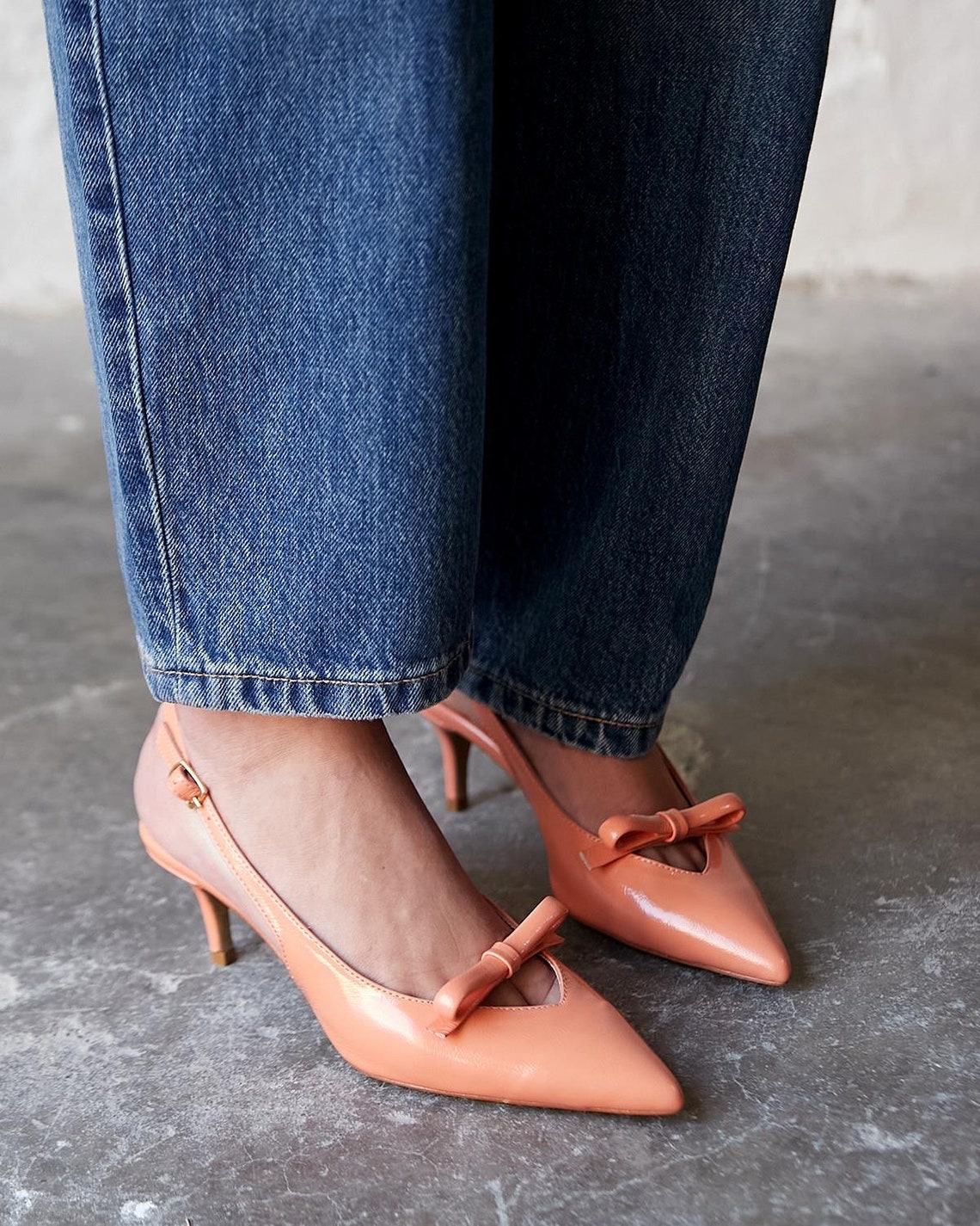 Orange Open Back Stiletto Heels,patent Leather Heels,bridal Shoe ...