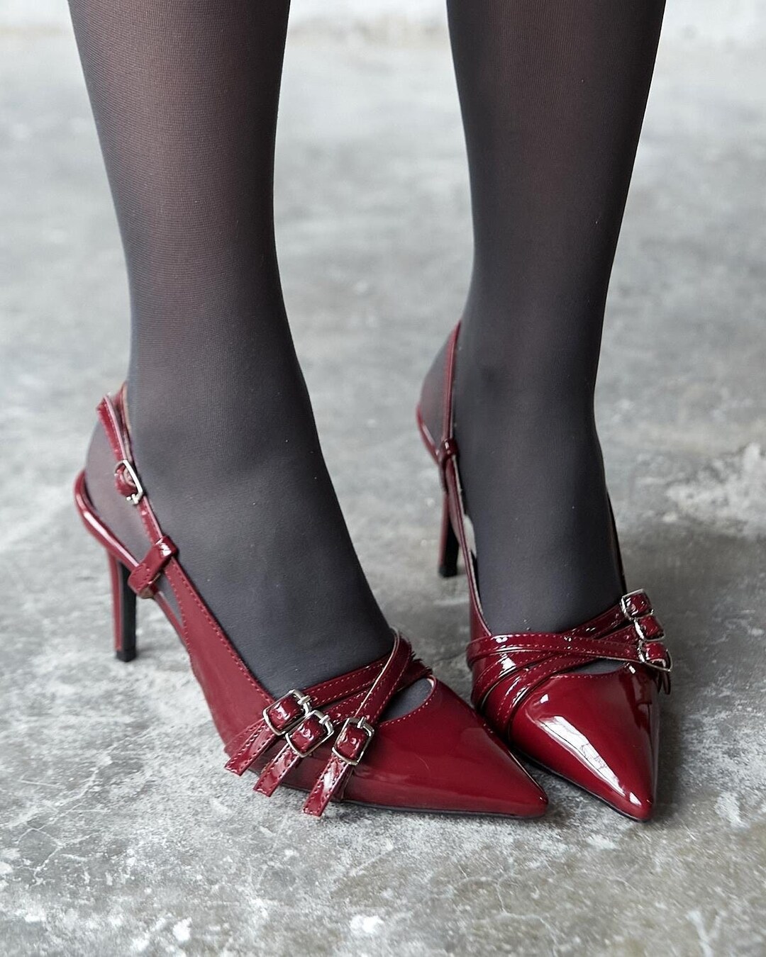 Burgundy Leather High Heels,bridal Shoes,wedding Pumps,black-red Heels ...
