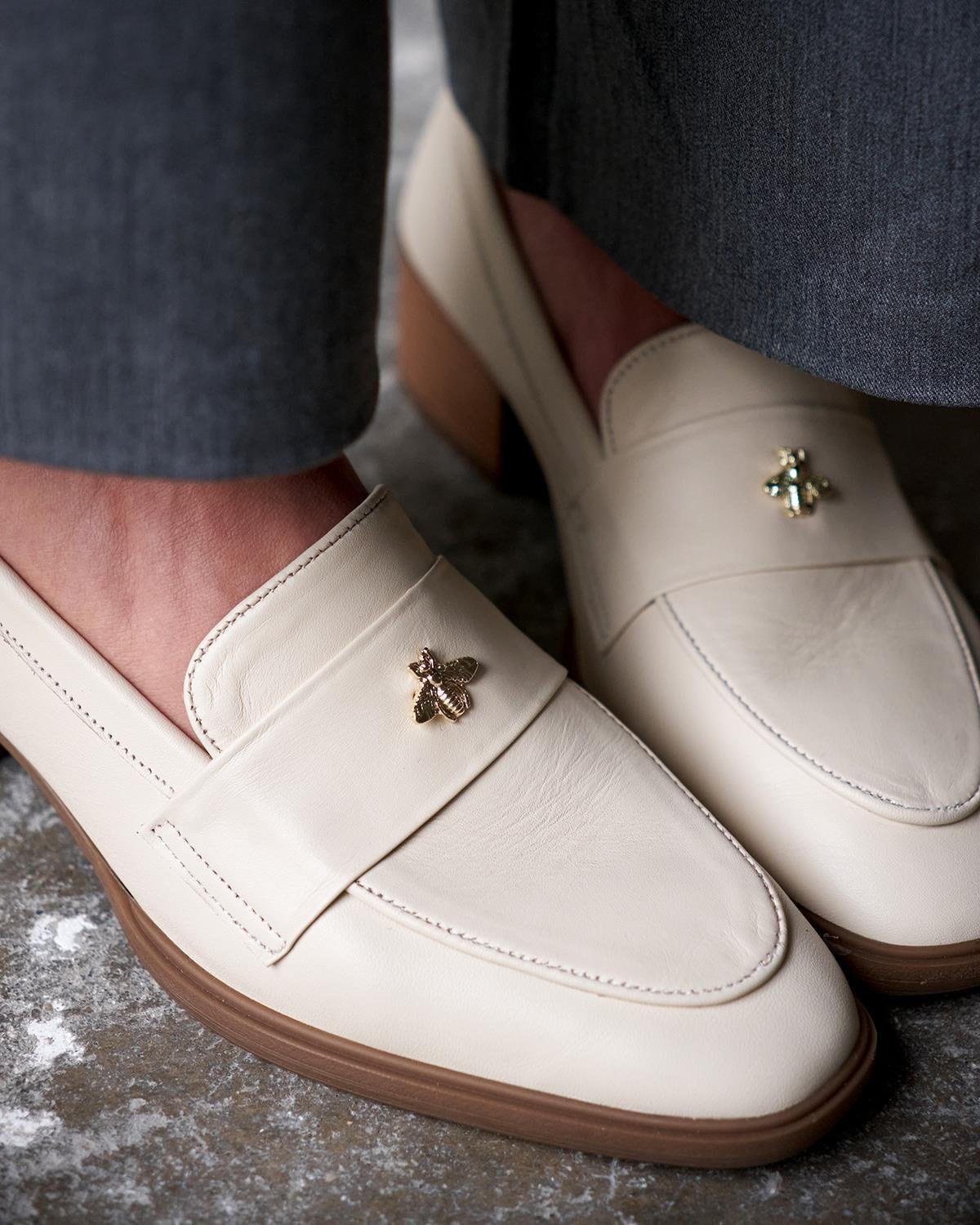 Women Beige Leather Loafer,genuine Leather Shoes,women Casual Shoes ...