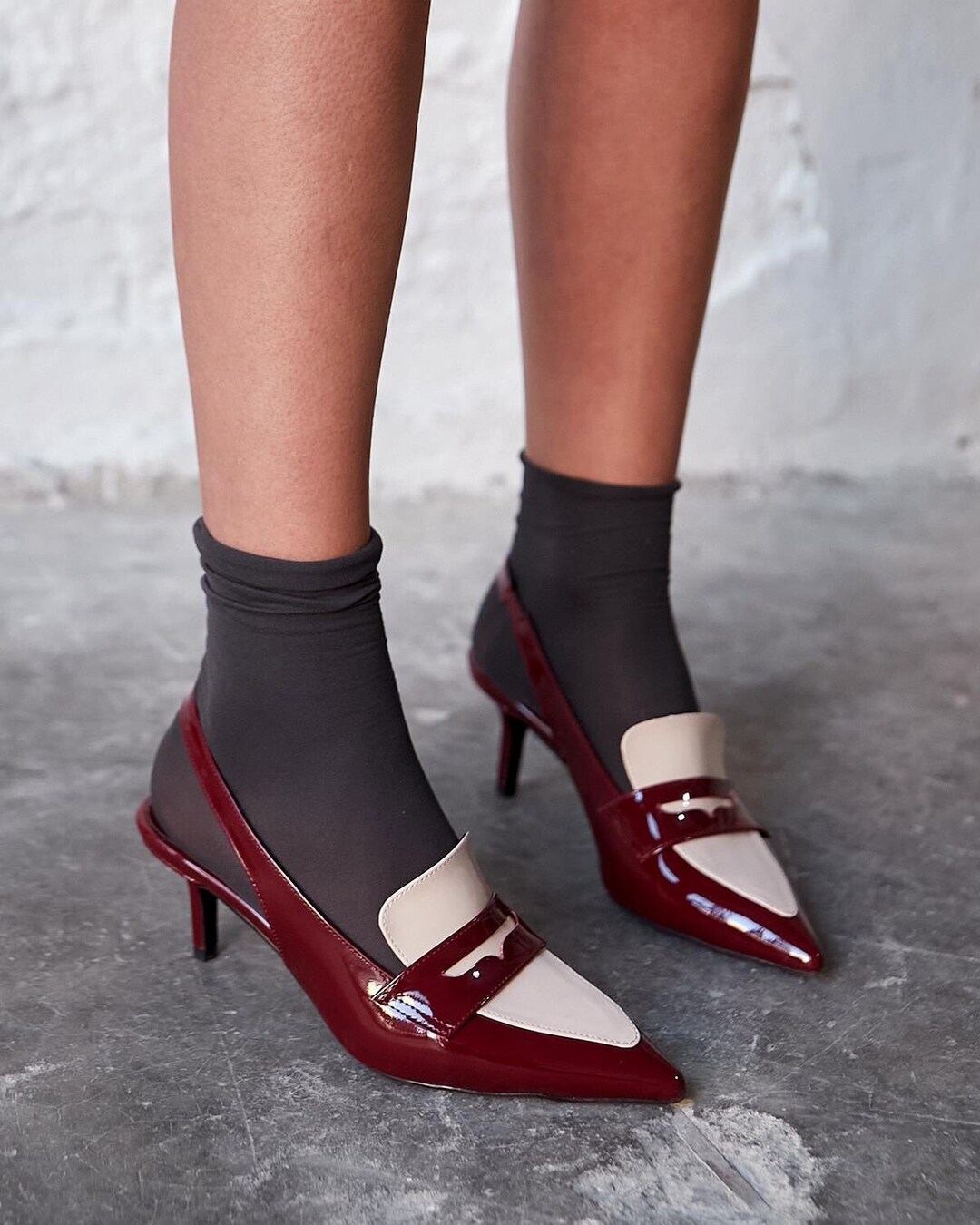 Burgundy Patent Leather Heels,open Back Heels,black Heels,bridal Shoes ...