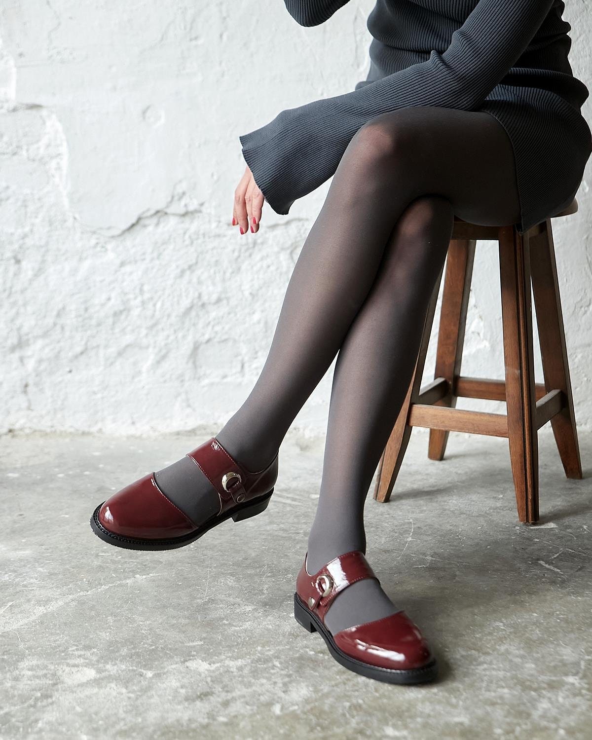 Burgundy Mary Jane Shoes,black Leather Mary Jane,low Heel Sandals,mary ...