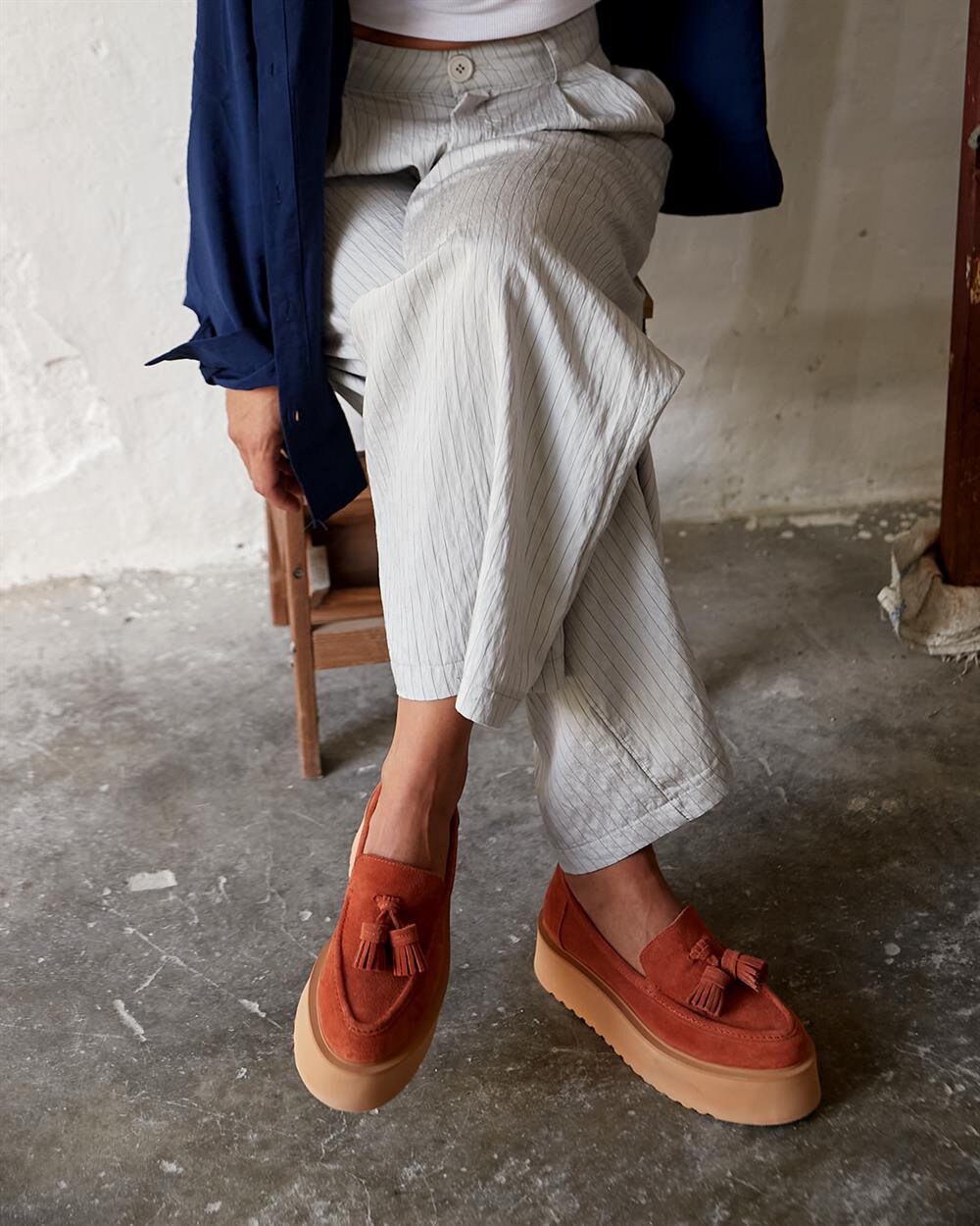 Tan Suede Tekel Tassel Detailed Women's Loafers,tan Suede Women's ...