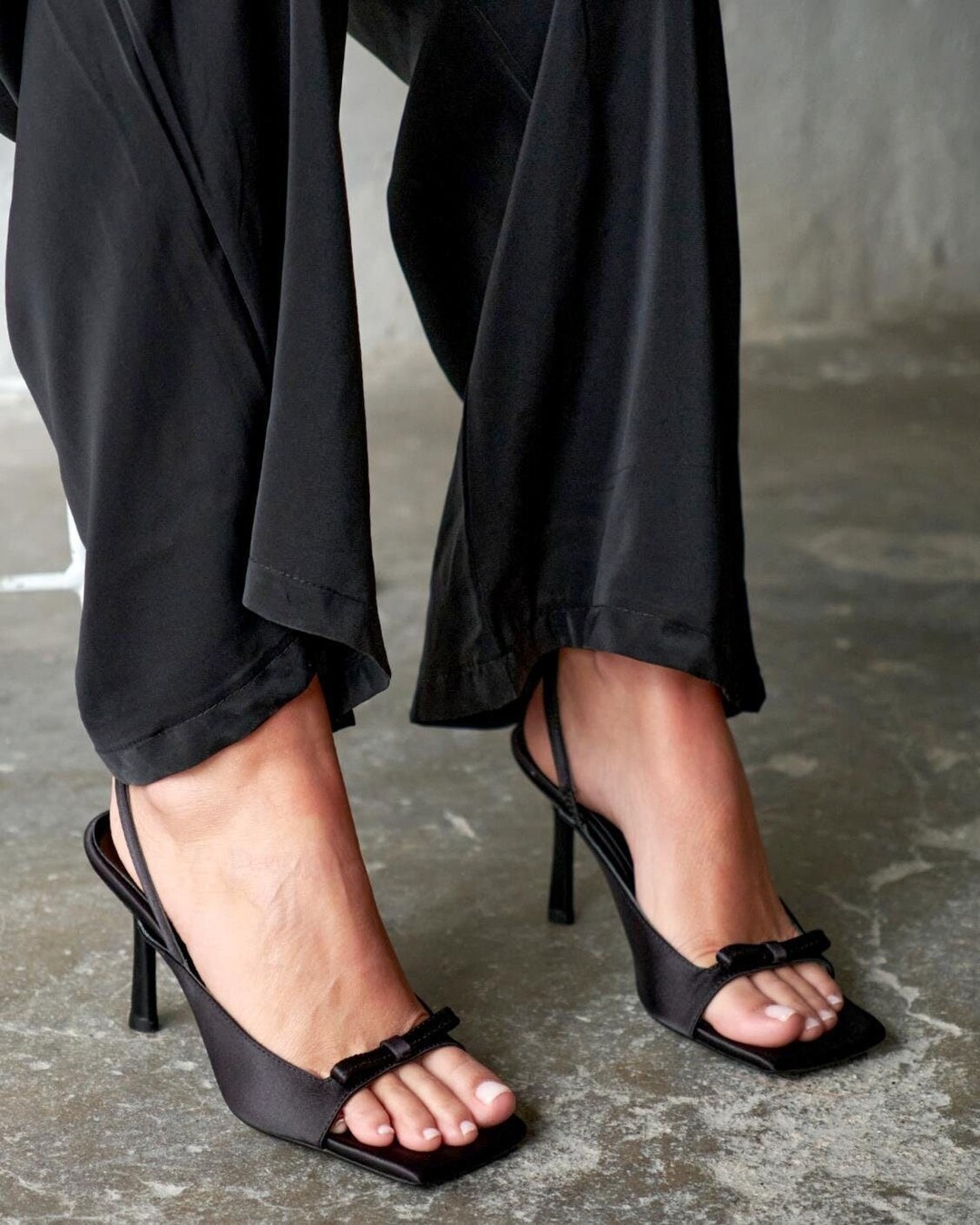 Black Satin High Heels Shoes,ankle Strap Heels,wedding Shoes,bridal ...