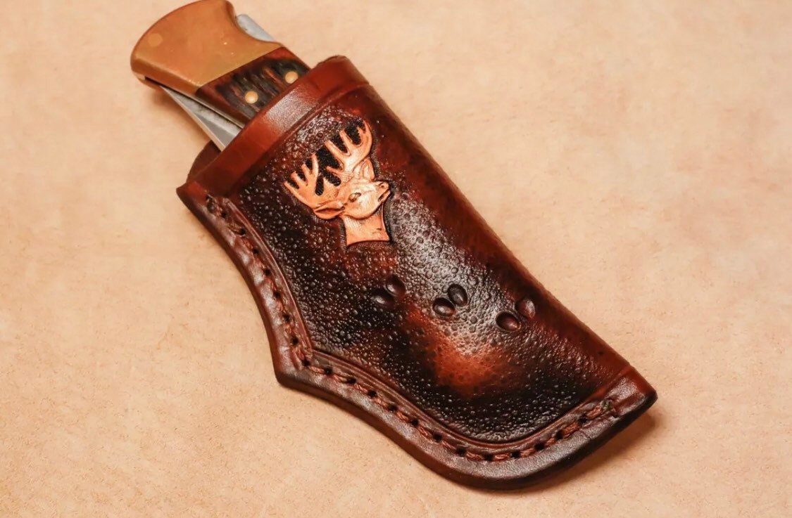 Custom Leather Sheath W/deer for Buck 110 or Similar - Etsy