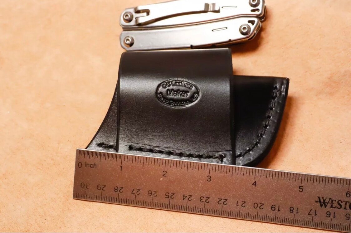 Custom Leather Crossdraw Sheath for Leatherman Wave, Sidekick, Wingman ...