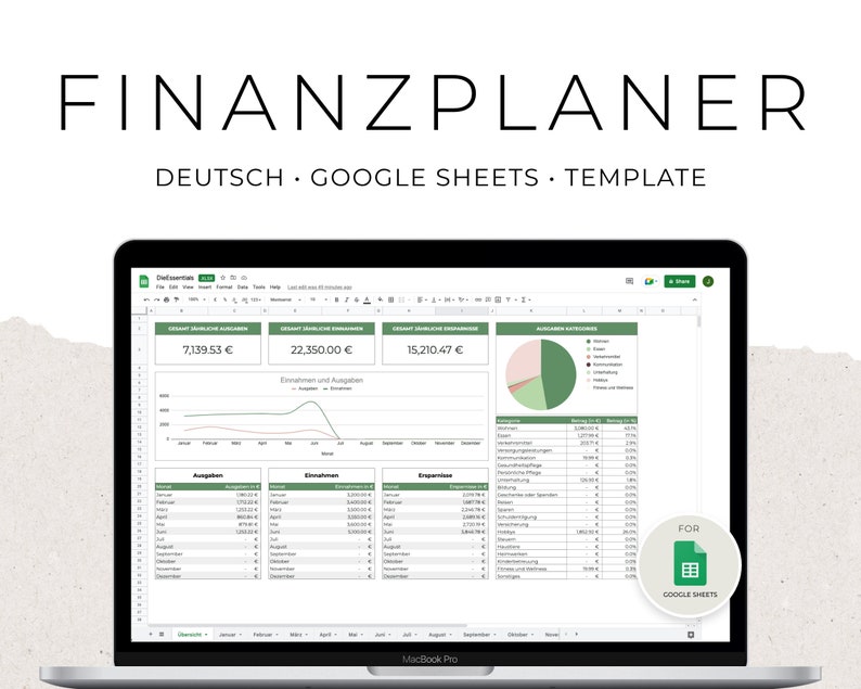 Google Sheet Monthly Financial Plan Template: Manage Monthly Income and ...