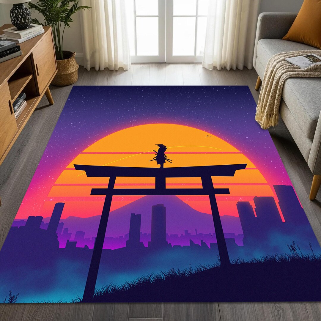 Samurai Silhouette at Sunset Torii Gate - Etsy