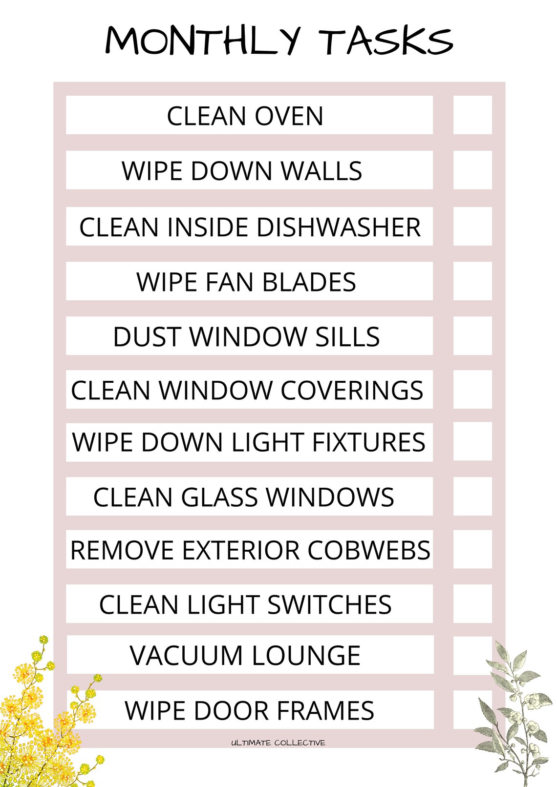 Editable House Cleaning Checklist Daily Cleaning Checklist to Do Lists ...