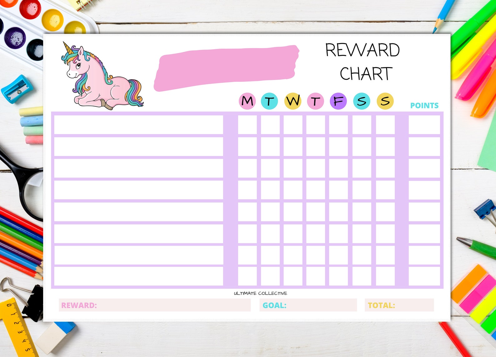 Printable Rainbow Unicorn Reward Chart for Girl Chore Chart | Etsy