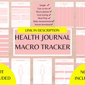 Macro Tracker Printable, Daily Macro Diary, Meal Planner, Meal Tracker ...